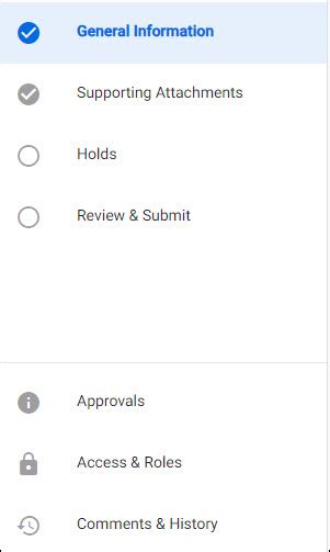 modification request header and navigation sage central