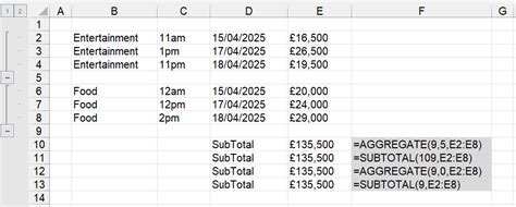 excel functions aggregate
