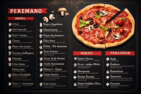 Premium Photo Pizzeria Menu Options
