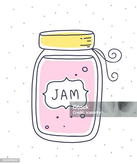 수제 잼 로프 및 흰색 배경에 라벨핑크 컬러 유리 항아리의 벡터 그림 0명에 대한 스톡 벡터 아트 및 기타 이미지 0명 결혼식 계절 Istock