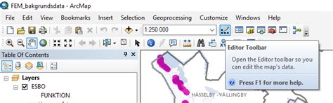 editing arcgis editor toolbar not opening geographic information