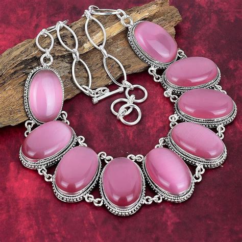Pink Monalisa Necklace 925 Sterling Silver Jewelry Gemstone Jewelry