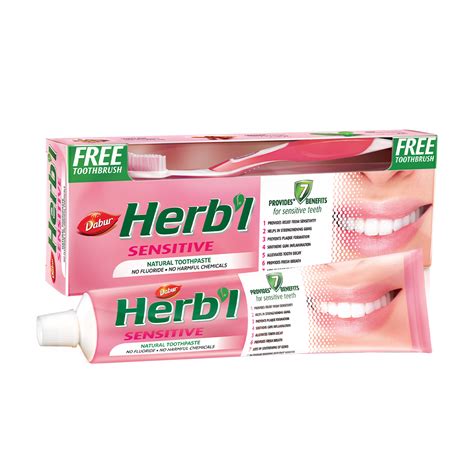 Dabur Herbal Toothpaste Sensitive 150g Free Toothbrush Nahdi
