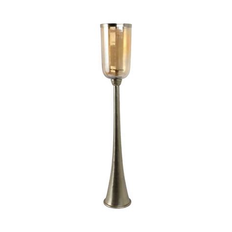 Striking Tall Candle Holder Modern Metal And Glass Floor Candle Stand
