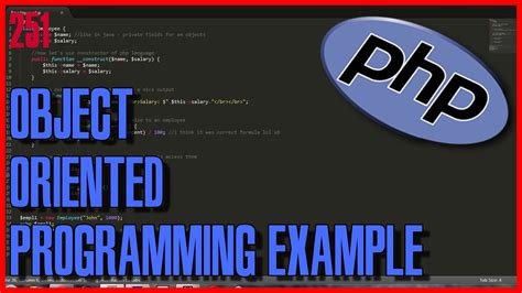 Object Oriented Programming In Php Example Youtube