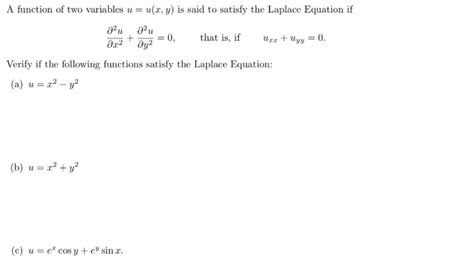 solved a function of two variables u u x y is said to