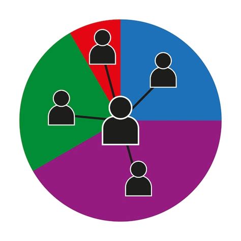 Premium Vector Network Diagram Icon Colorful Pie Chart Connection Of