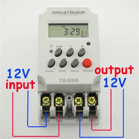 12v Dc Input 7 Days Programmable 24hrs Mini Timer Switch Time Relay Output Load High Power 30a