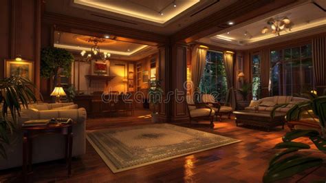 Serene Adobe Architecture Interior Design Concept Stock Illustration