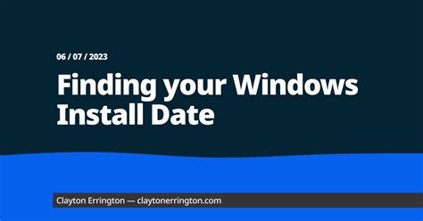 finding your windows install date