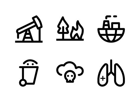 Simple Set Of Pollution Related Vector Line Icons Contains Icons As