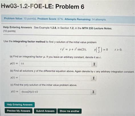 Solved Use The Integrating Factor Method To Find Y Solution