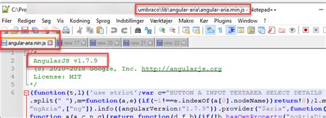 umbraco backoffice angular version