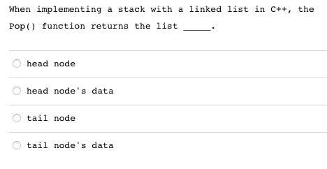 Solved When Implementing A Stack With A Linked List In C Chegg