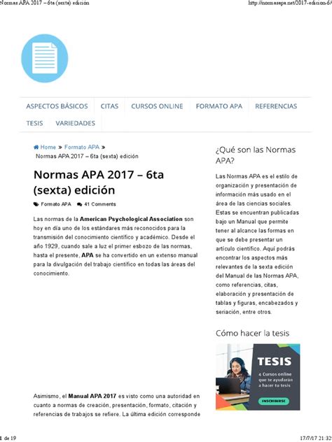Normas Apa 2017 6ta Sexta Edición Pdf Tabla Base De Datos