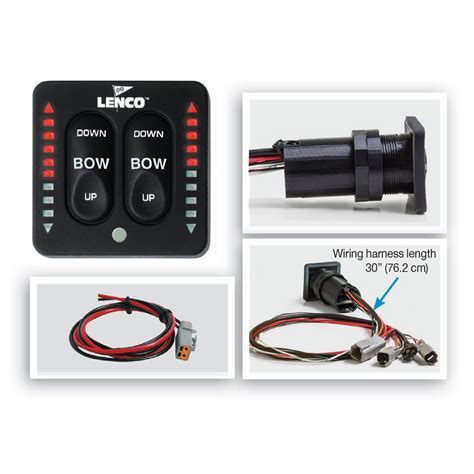 Lenco Marine Electric Trim Tab Switch Kit For Single Actuator Led