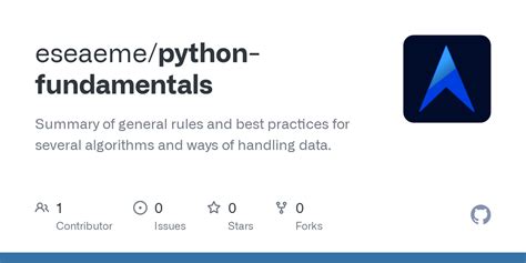 Github Eseaemepython Fundamentals Summary Of General Rules And Best