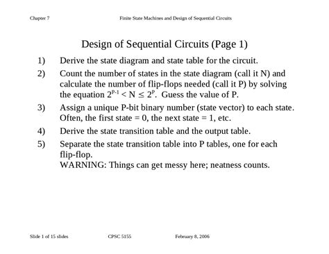 finite state machines and design of sequential circuits cpsc 5155u