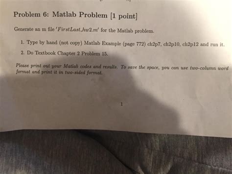 Problem 6 Matlab Problem 1 Point Generate An M