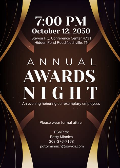 Free Annual Awards Night Invitation Template To Edit Online