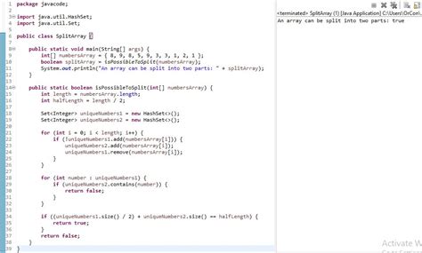 Java Code Splitarray For Integers Narayana N Posted On The Topic