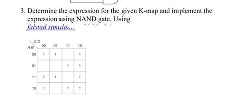 solved 3 determine the expression for the given k map and
