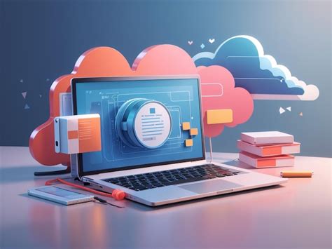 Premium Ai Image Efficient Data Management Computer Laptop With