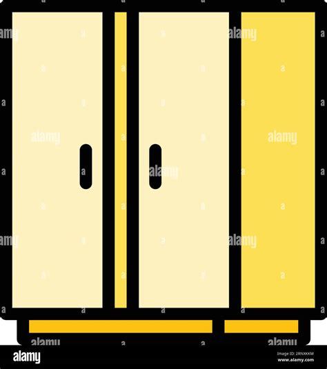 Wood Wardrobe Icon Outline Vector Work Factory Process Plant Color Flat Stock Vector Image