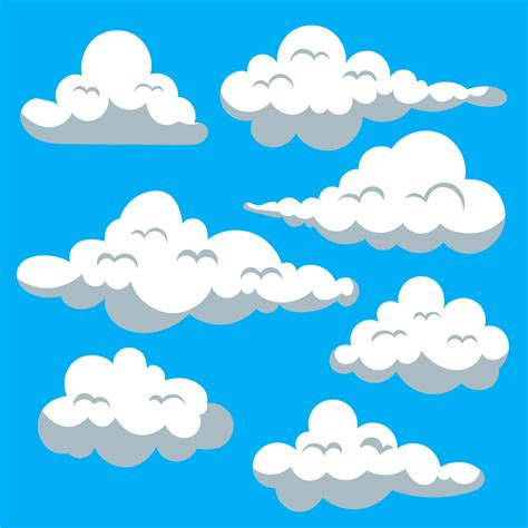 Set Collection Vector Cloud With Blue Background Vector Art At Vecteezy