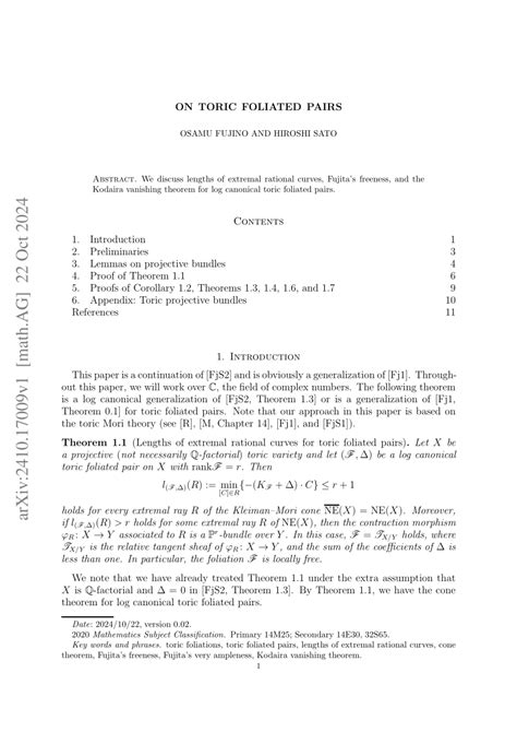 Pdf On Toric Foliated Pairs Pdf On Toric Foliated Pairs