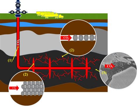 Schematic Of Co2 Injection In A Shale Reservoir Through 1 A Well 2 Download Scientific