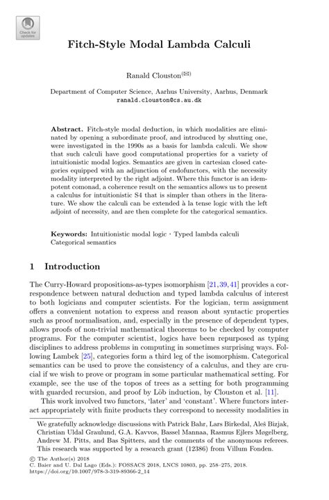 Pdf Fitch Style Modal Lambda Calculi