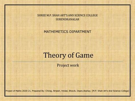 Game Theory Ppt Ppt