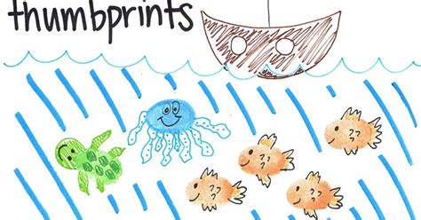 Ocean Theme Thumbprint Animals Easy Step By Step Instructions Messy