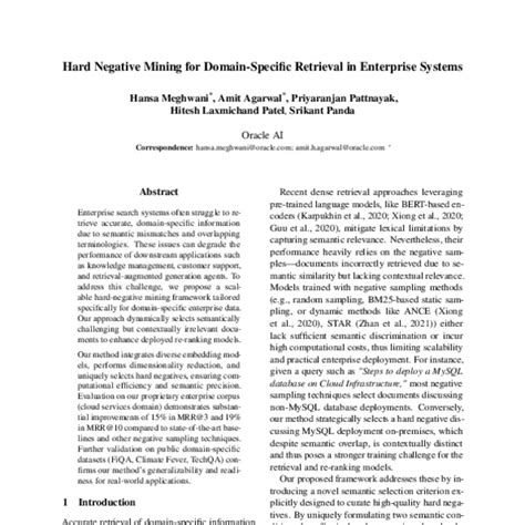 Hard Negative Mining For Domain Specific Retrieval In Enterprise Systems Acl Anthology