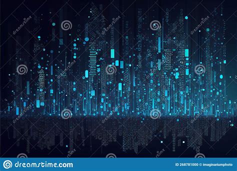 Cyber Hi Tech Futuristic Big Data Stream Motion Of Digital Data Flow Stock Illustration