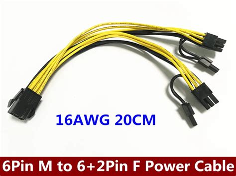 PCIe PCI Express 6Pin Female To Dual Double 2 Port 8Pin 6 2Pin Male Adapter GPU Video Card