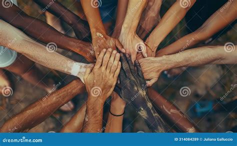 Close Up Of Diverse Hands Joined Together Stock Illustration Illustration Of Unity Group