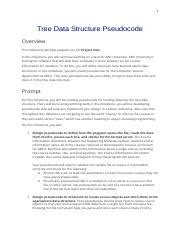 Tree Data Structure Pseudocode Docx 1 Tree Data Structure Pseudocode Overview This Milestone