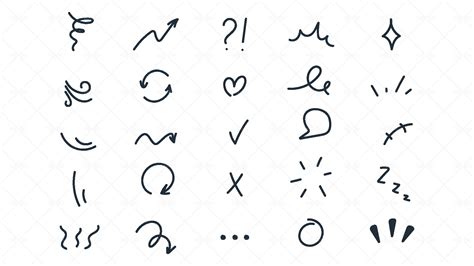25 Cartoon Expression Signs Doodles Graphics Motion Array