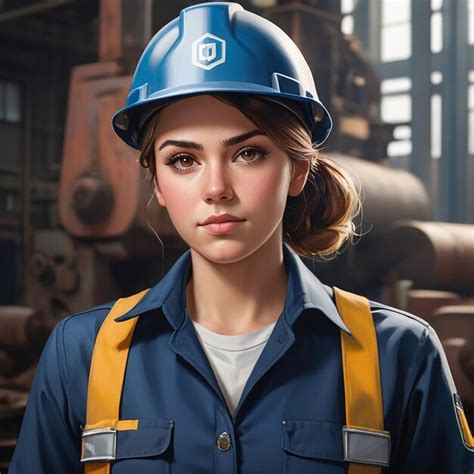 Generative Ai Illustration Of A Industry Maintenance Engineer Woman On Site Premium Ai