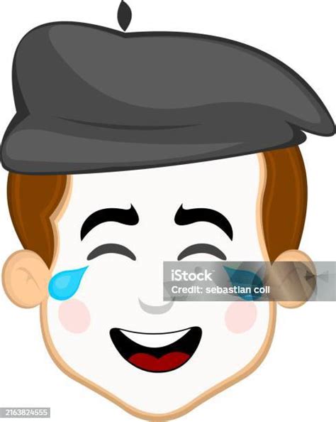 벡터 일러스트 레이 션 머리 캐릭터 거리 연기자 마임 만화 외침 눈물 웃음 Sketch Comedy에 대한 스톡 벡터 아트 및