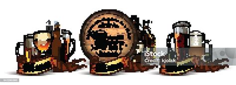 Set Of Beer Elements Stock Illustration Download Image Now Alcohol
