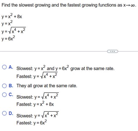 Solved Find The Slowest Growing And The Fastest Growing
