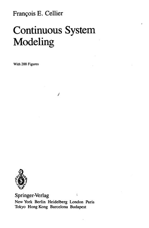 Pdf Continuous System Modeling Francois E Cellier