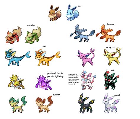 Decided To Recolor The Eevee Shinies Based On The Complementary Opposite Version Of Their Color
