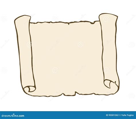 Sketch Of Ancient Scroll Isolated On White Background Stock Vector Illustration Of Ancient