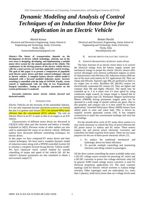 Pdf Dynamic Modeling And Analysis Of Control Techniques Of An Induction Motor Drive For