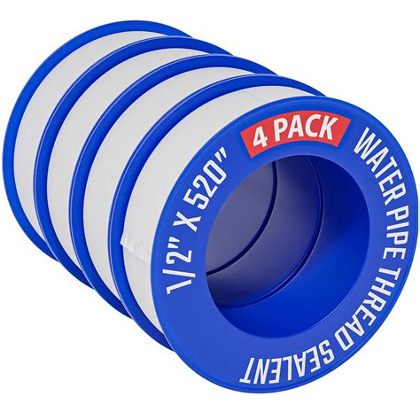 Teflon Tape 4 Rolls 1 2 Inch W X 520 Inches L Teflon Duct Sealant