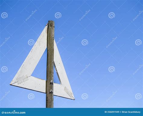 White Triangle Navigation Warning Stock Image Image Of Space